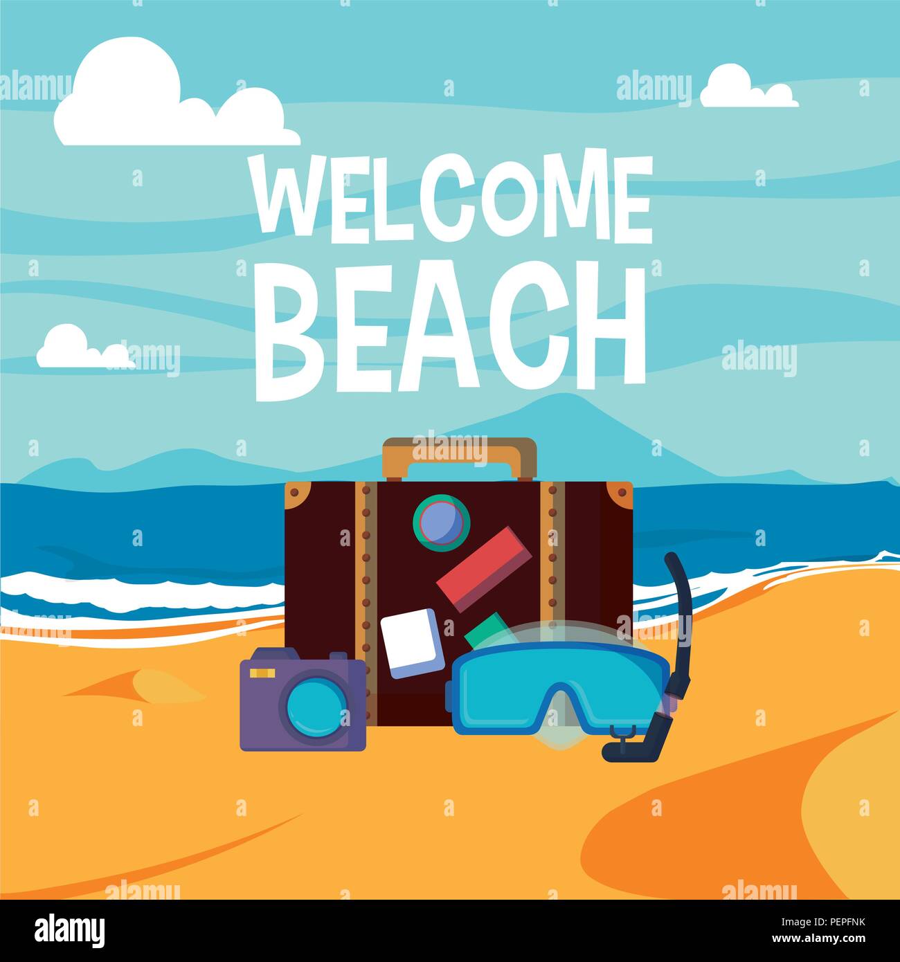 Welcome beach card Stock Vector Image & Art - Alamy