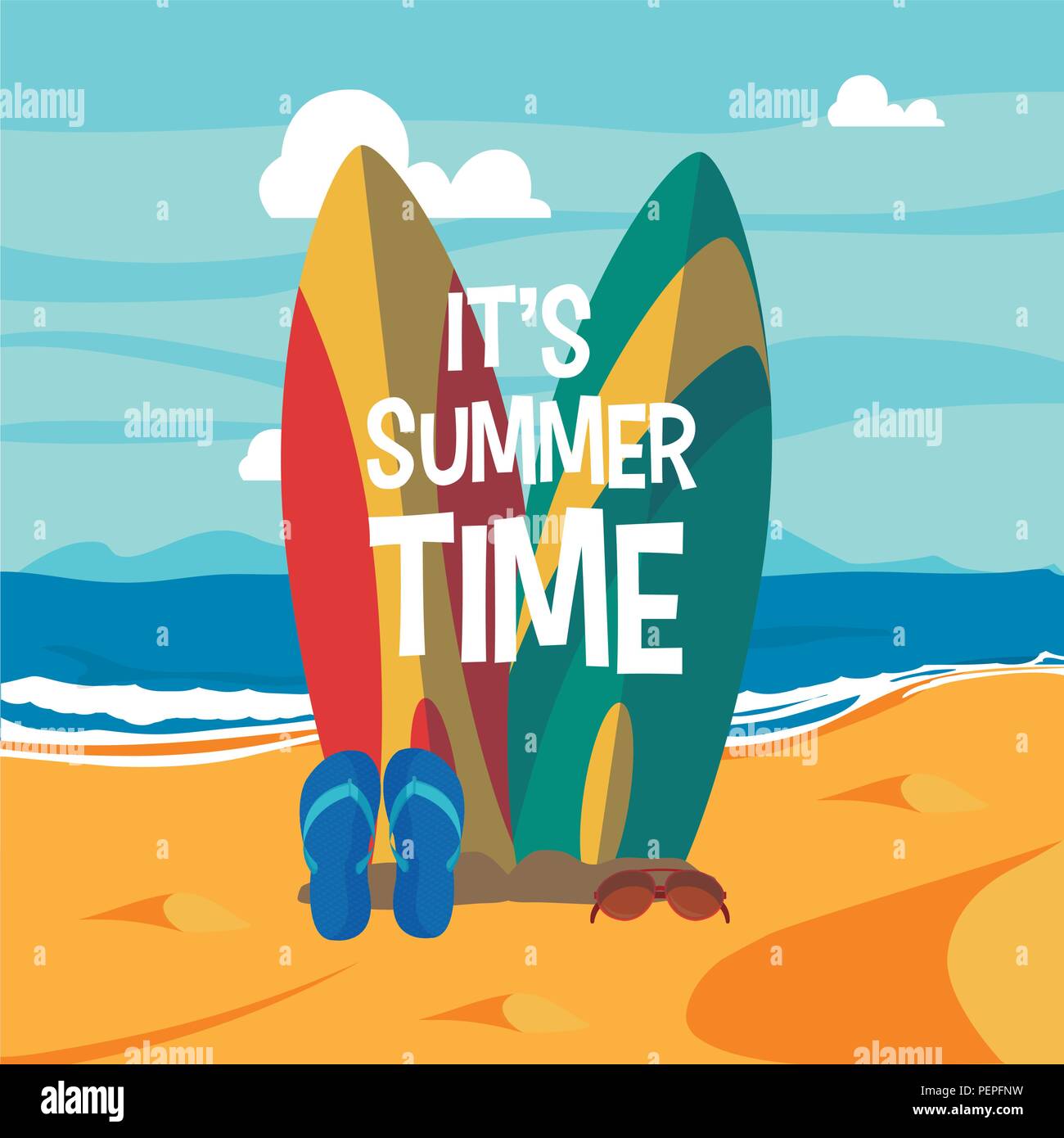 Its summer time card Stock Vector Image & Art - Alamy