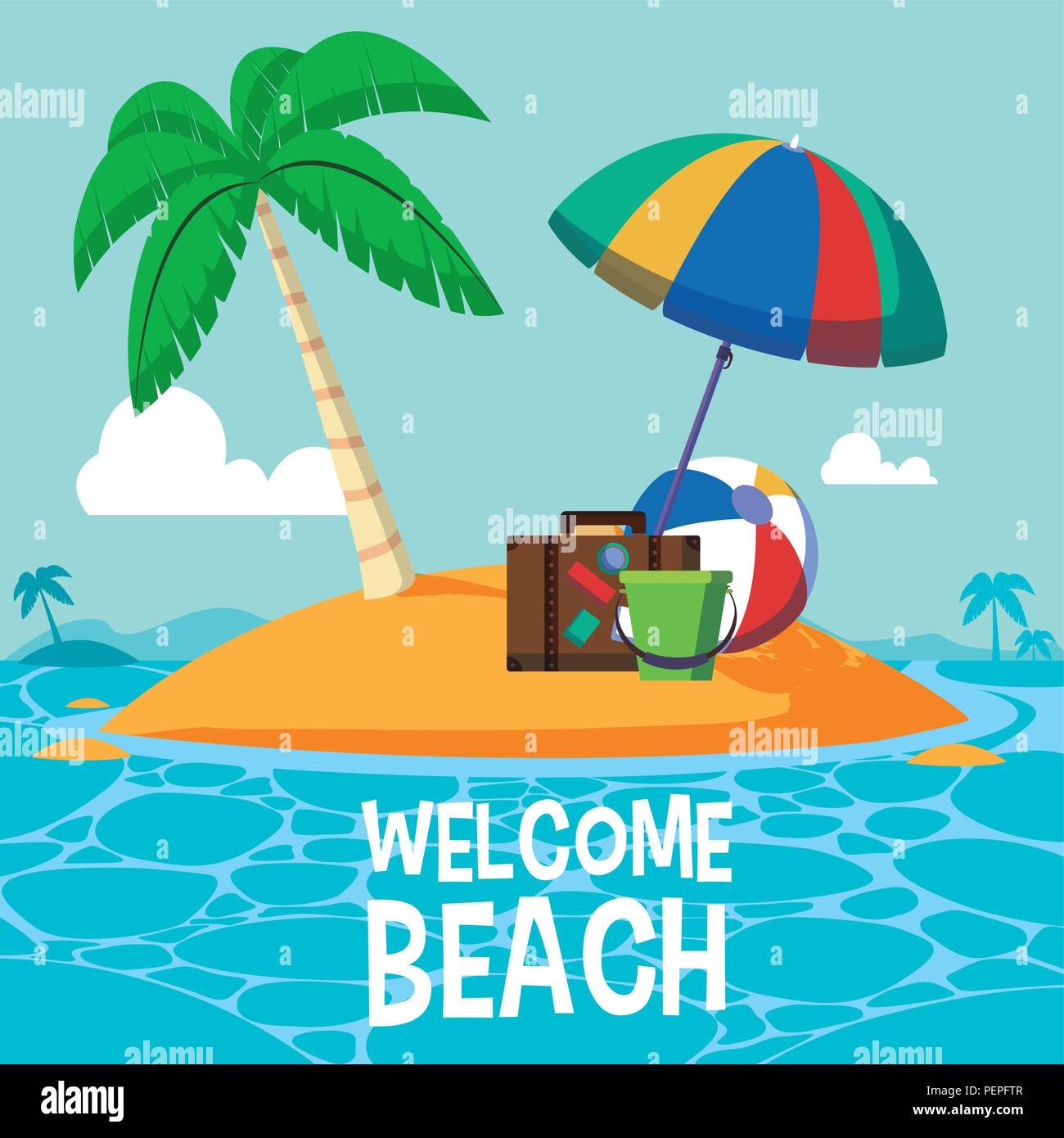 Welcome beach card Stock Vector Image & Art - Alamy