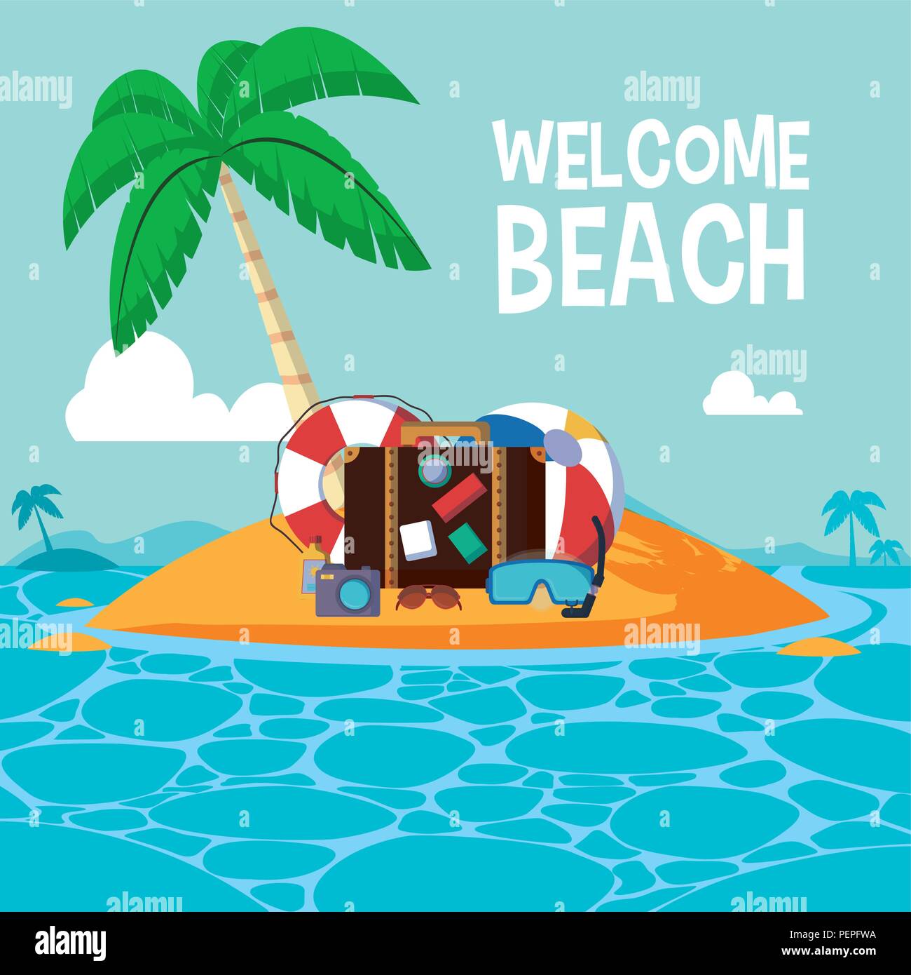 Welcome beach card Stock Vector Image & Art - Alamy