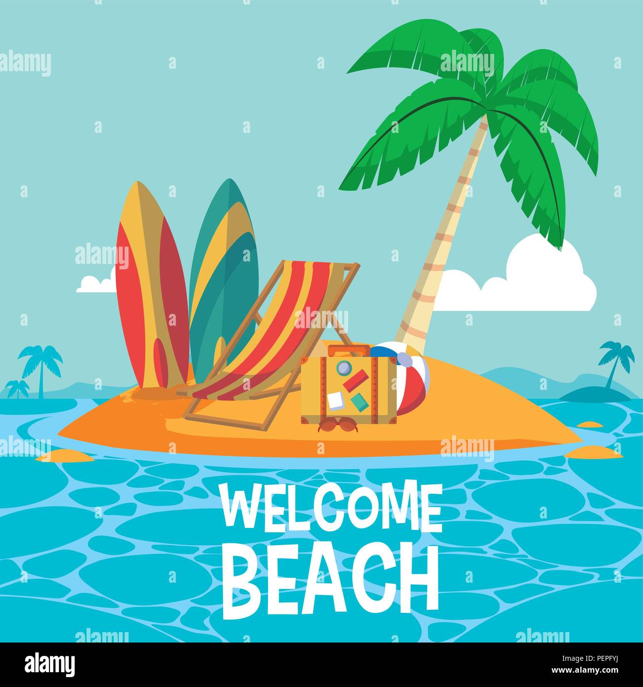 Welcome beach card Stock Vector Image & Art - Alamy