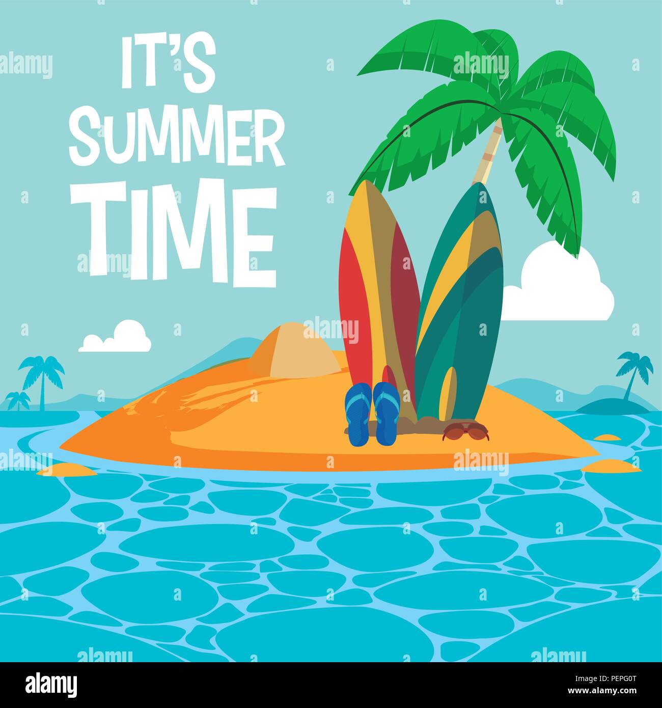Its summer time card Stock Vector Image & Art - Alamy