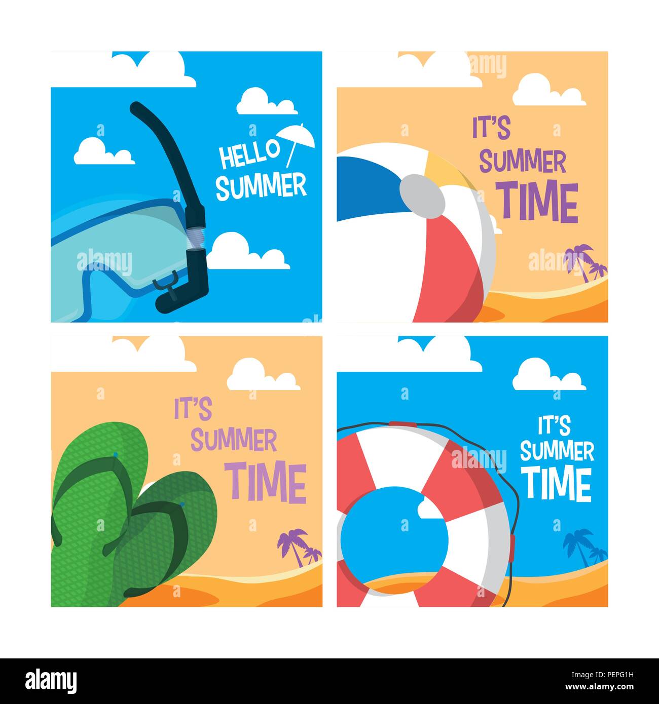 Set of summer cards Stock Vector Image & Art - Alamy