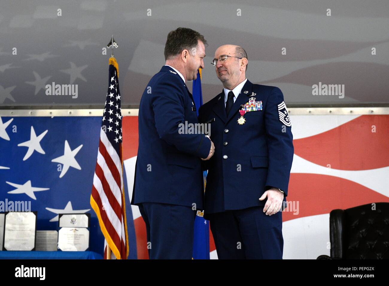 Col. Mark Slocum, 4th Fighter Wing commander, shakes hands with Chief ...