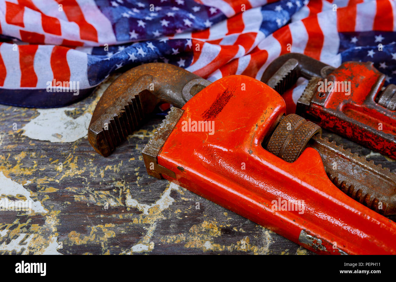 Maintenance on construction tools hi-res stock photography and images ...
