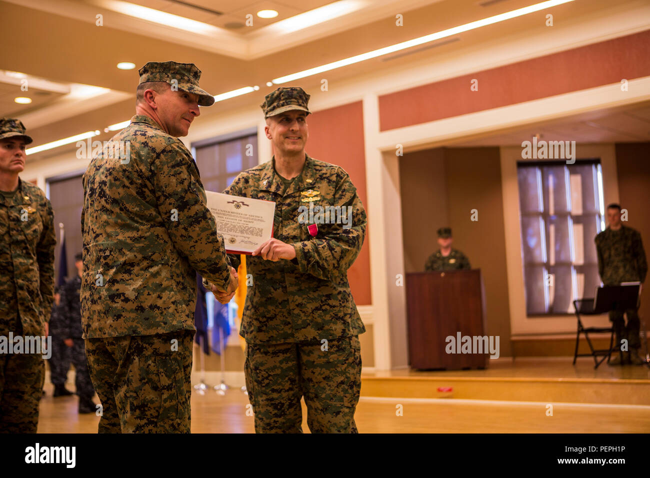 U.S. Marine Corps Brig. Gen. Charles Chiarotti, left, commanding ...
