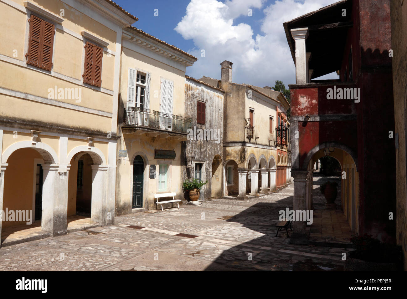 DANILIA VILLAGE CORFU. AKA BOUAS Stock Photo - Alamy