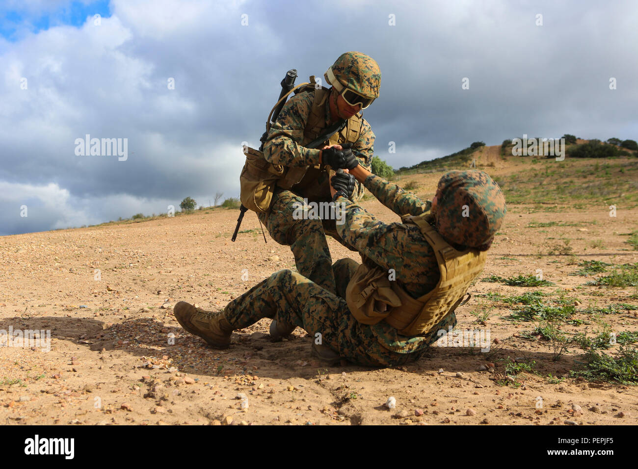 Marines with Marine Wing Headquarters Squadron (MWHS) 3 perform a ...