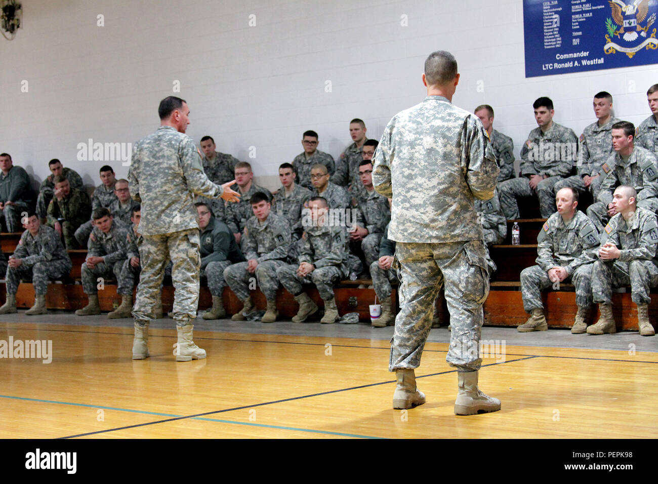 Maj. Gen. David C. Wood, 38th Infantry Division commanding general, and ...