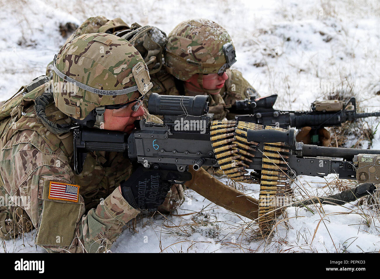Spc. Raymon Najera (left) and Spc. Ethan Mitchell, both infantrymen ...