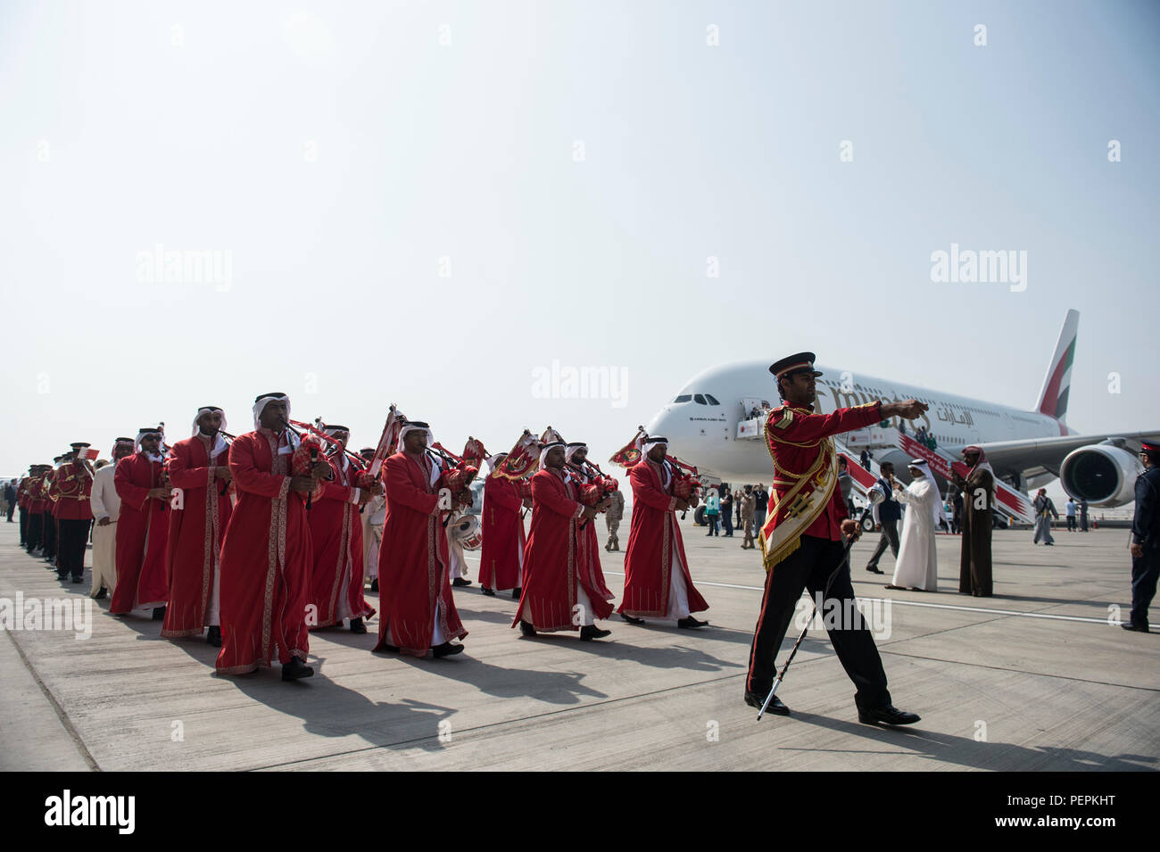 The Bahrain Police Band play at the Bahrain International Airshow at ...