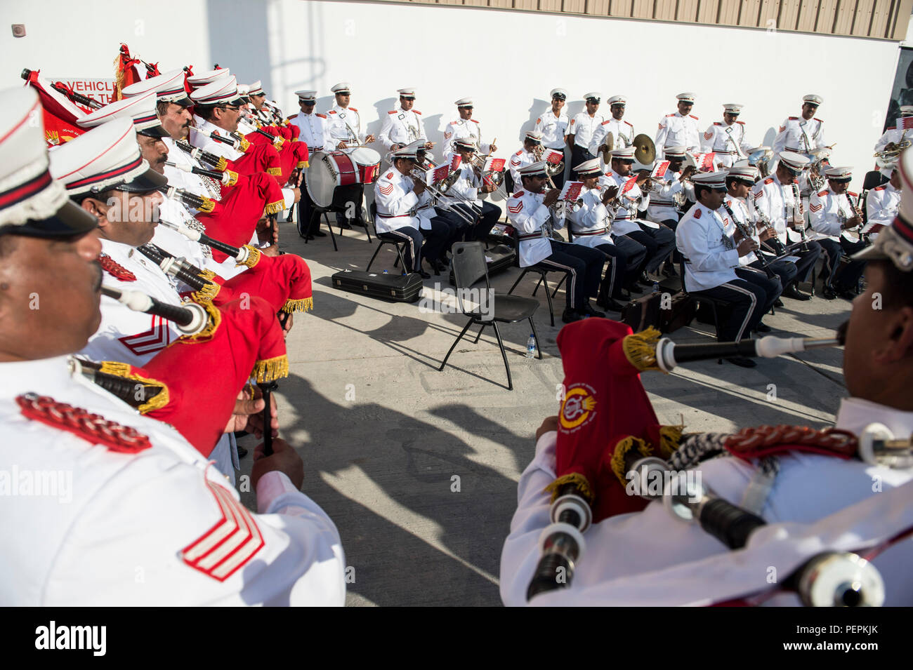 The Bahrain Police Band play at the Bahrain International Airshow at ...