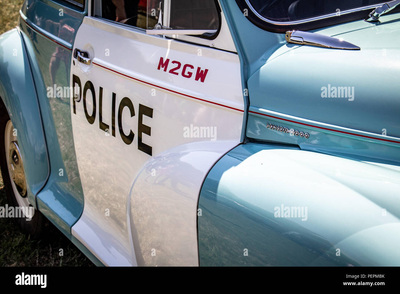vintage morris minor police patrol car, resored to its former glorry at ...