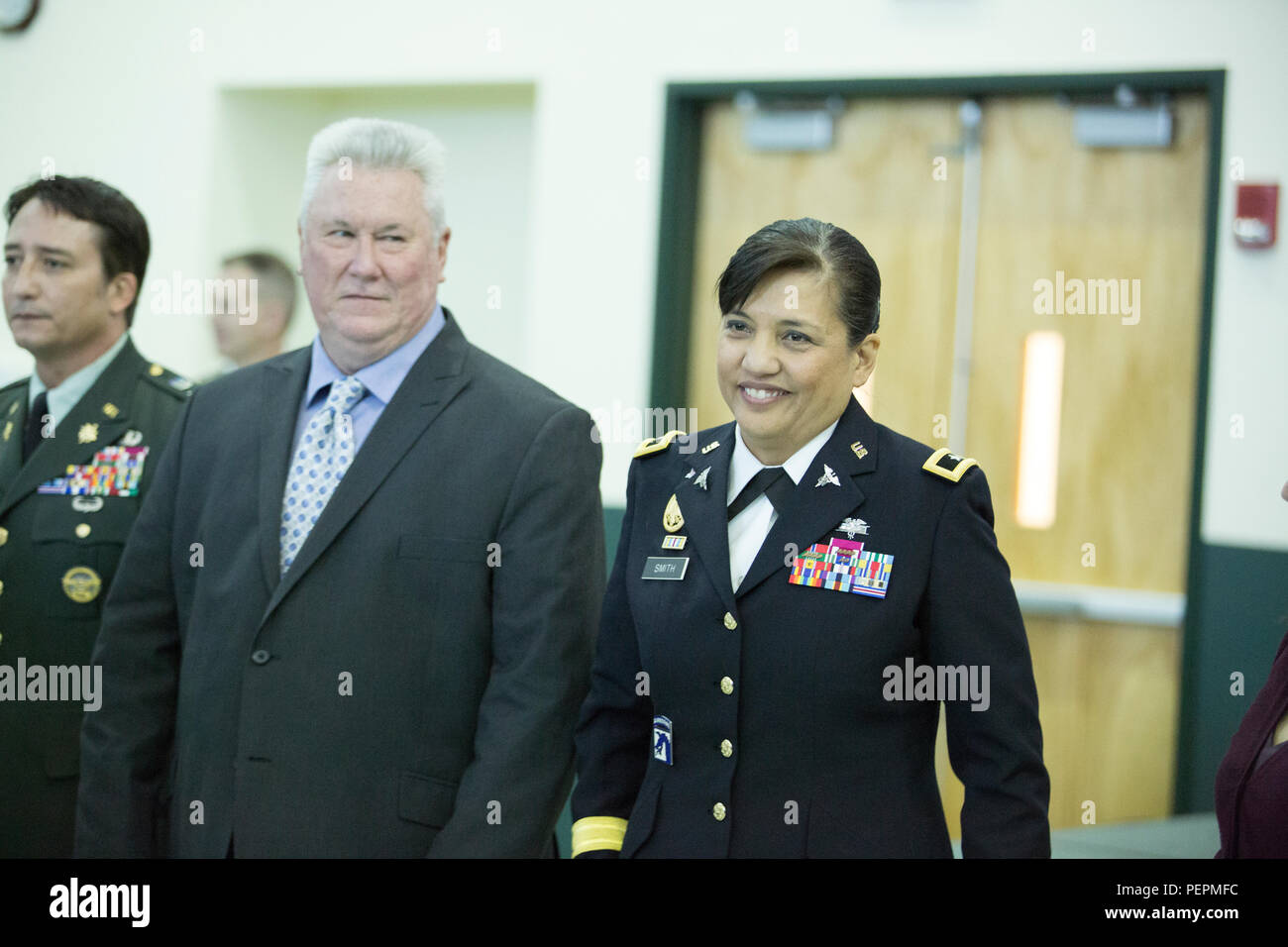 U.S. Army Reserve Brig. Gen. Tracy L. Smith, (right) and her husband ...