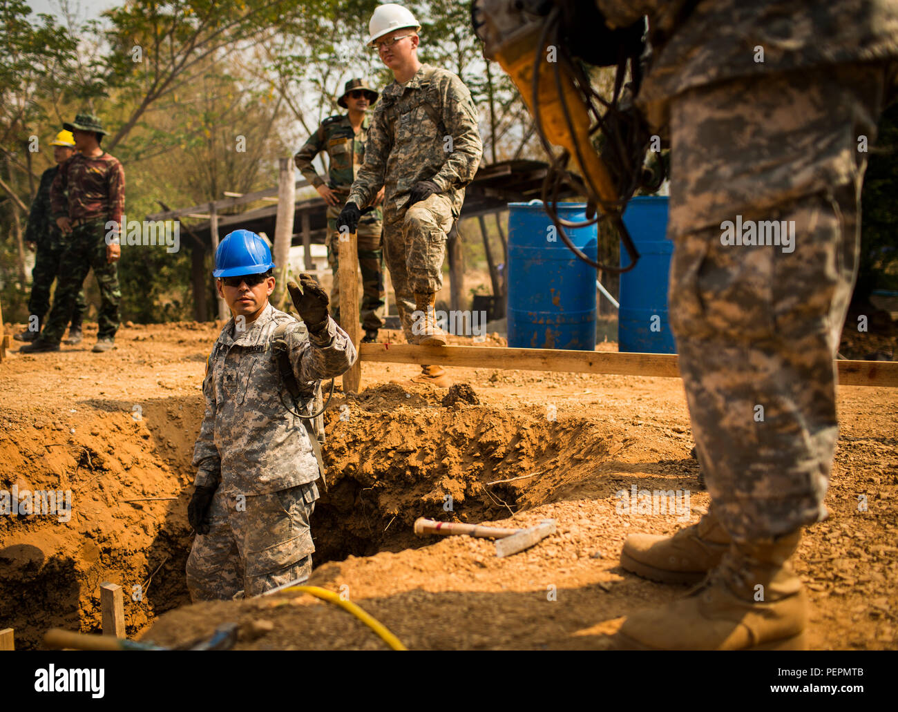U.S. Army Sgt. Jacob Soto, vertical engineer, with 130th Engineer ...