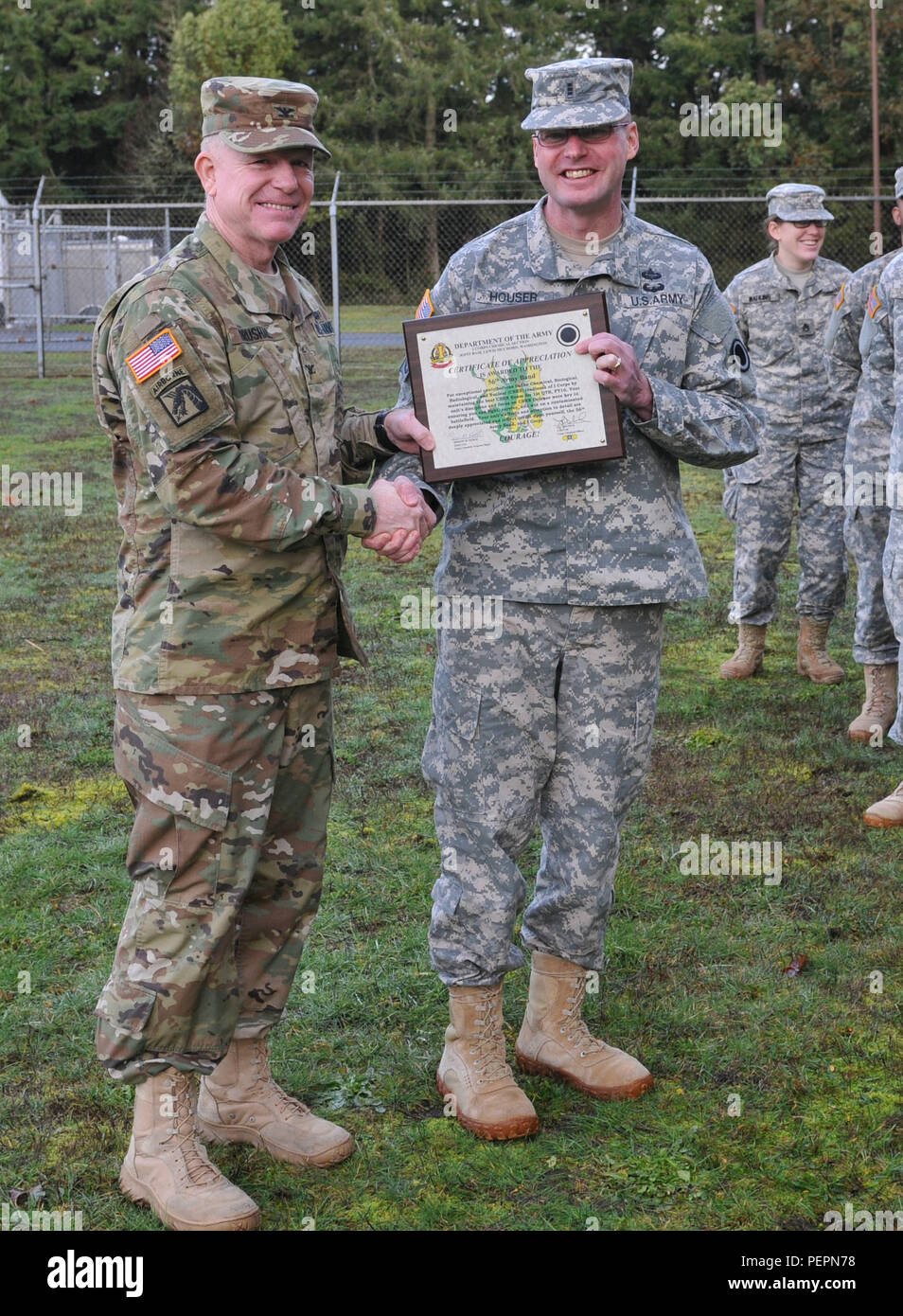 Col. Jon Drushal, I Corps chemical officer, presents Chief Warrant ...