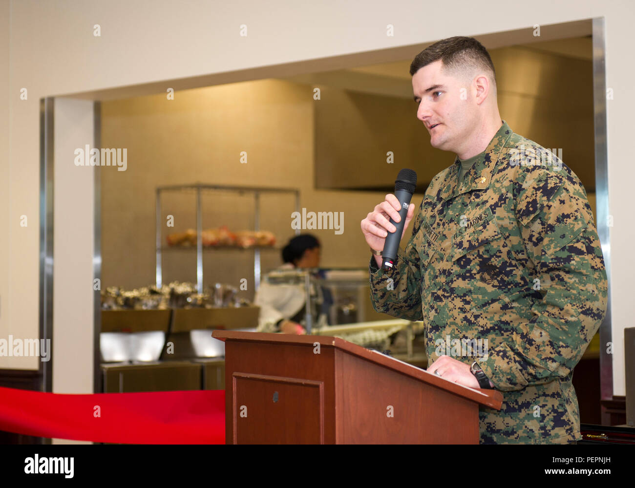 Maj. Adam Sacchetti shares his combat experience during a dedication ...