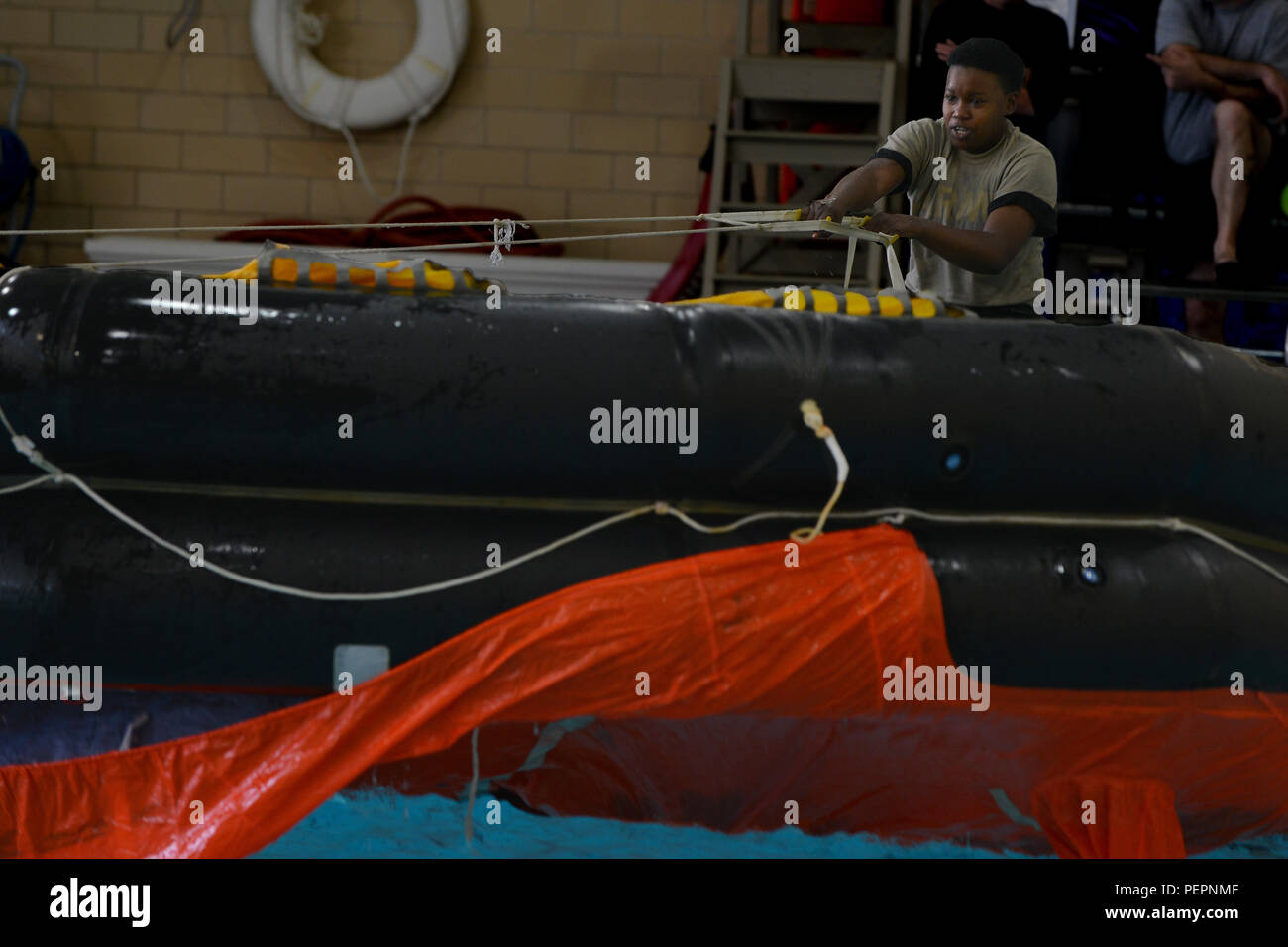 U.S. Army Pvt. Ruby Mead, a watercraft operator student with the ...