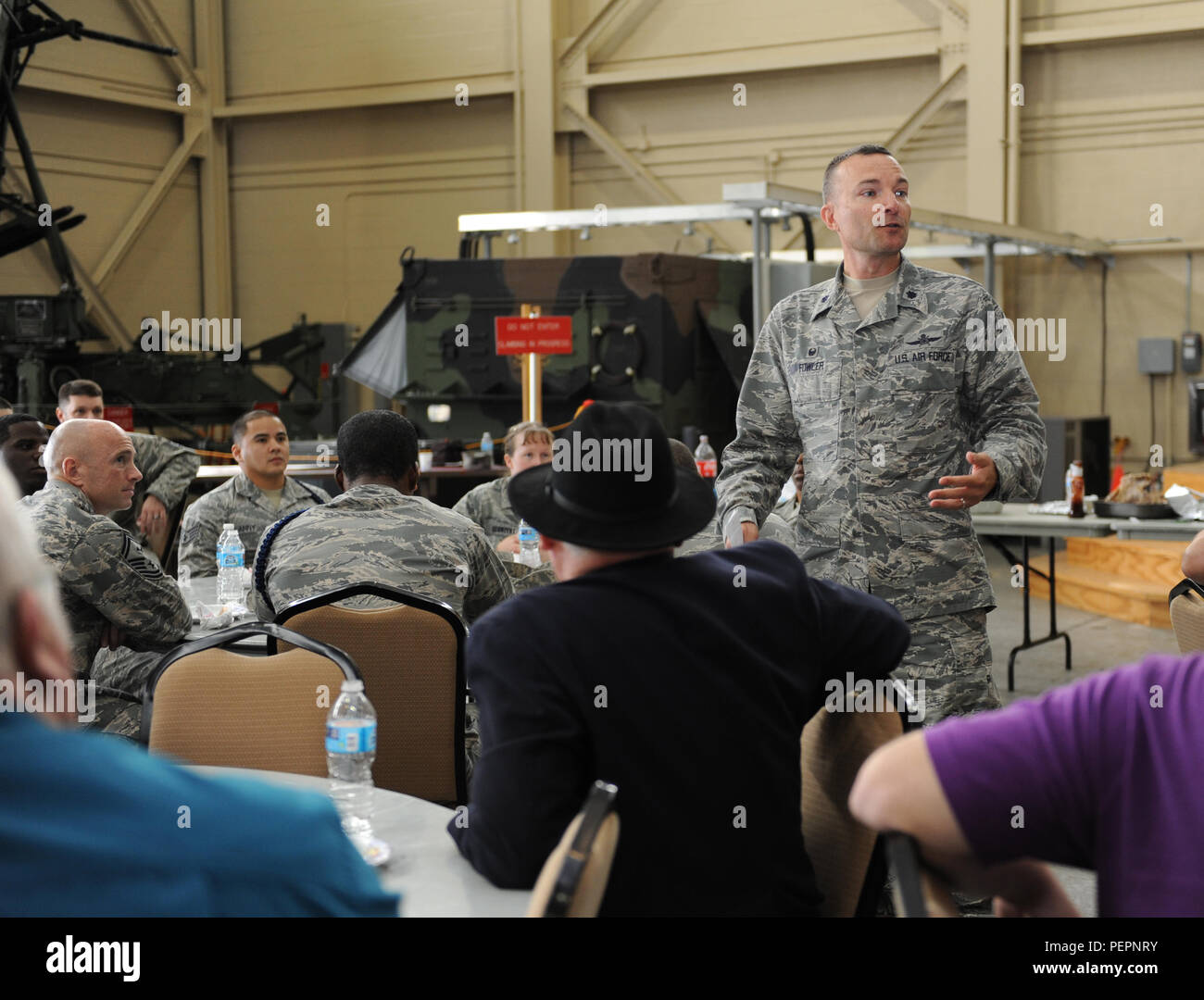 Lt. Col. Douglas Fowler, 338th Training Squadron commander, delivers ...