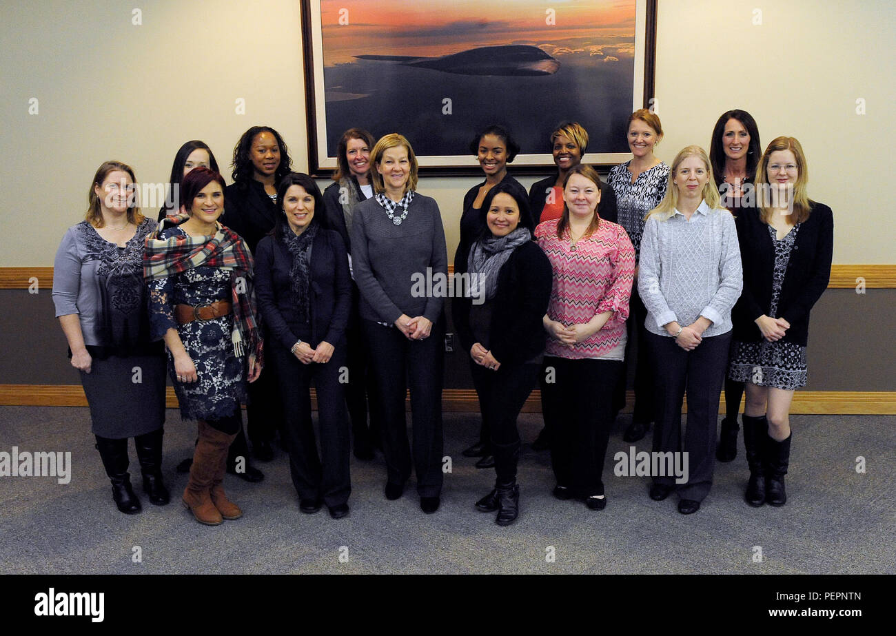 Members from the Whiteman Key Spouse program stand with Kim Rand, left ...