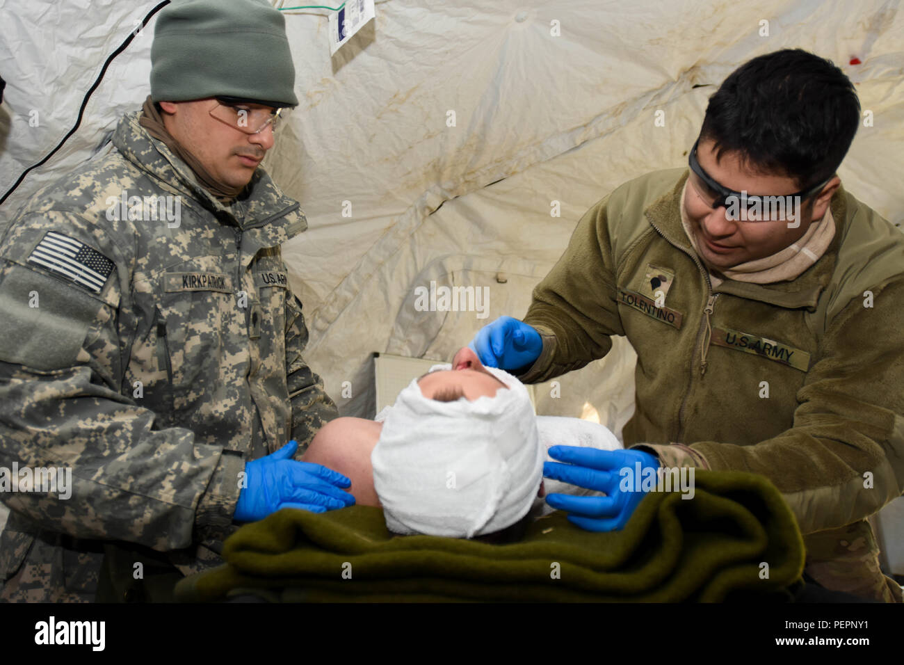Soldiers of 557th Area Support Medical Company, 421st Multifunctional ...