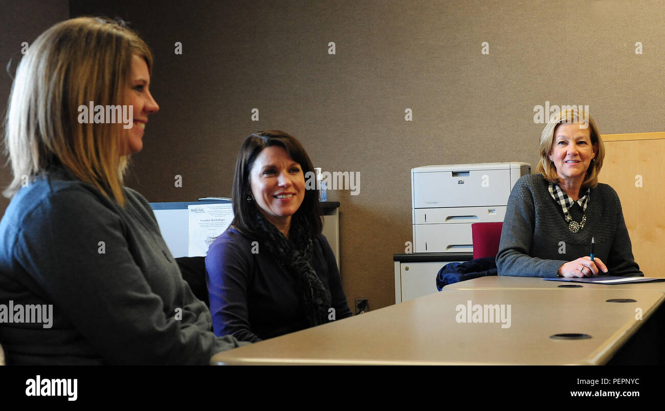 Kim Rand, right, wife of AFGSC commander Gen. Robin Rand, and Angelle ...