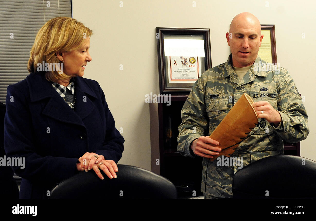 Tech. Sgt. William Riney, 509th Security Forces Squadron kennel master ...