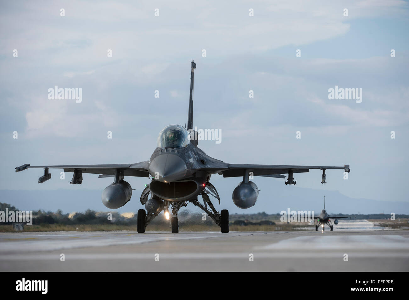 Hellenic air force F-16 Fighting Falcon fighter aircraft assigned to ...
