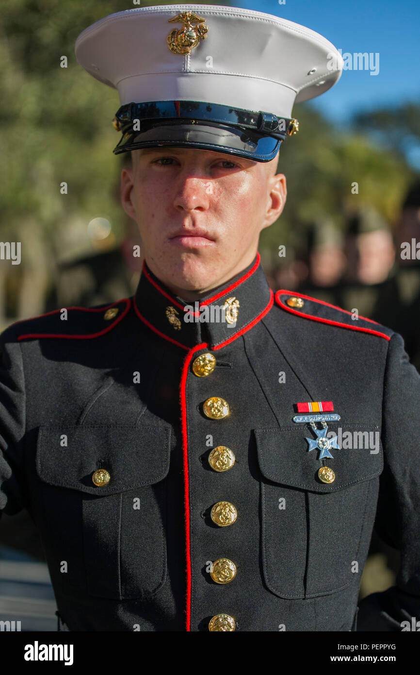 Pfc. Michael J. Frazier, honor graduate for Platoon 3013, Kilo Company ...
