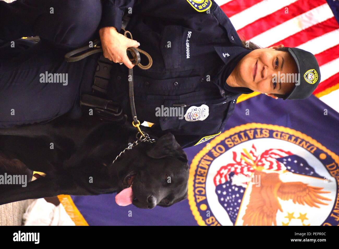 VA Police Sgt. Josie Graham and her dog, Hunter. (Photo by Jason Tudor ...