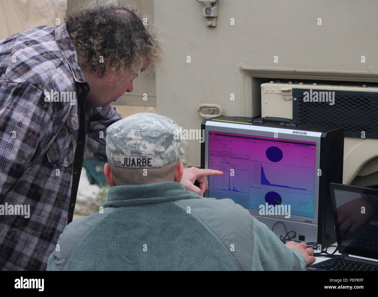 Chris MacStoker, distinguished engineer with NIKSUN Inc., and Staff Sgt ...