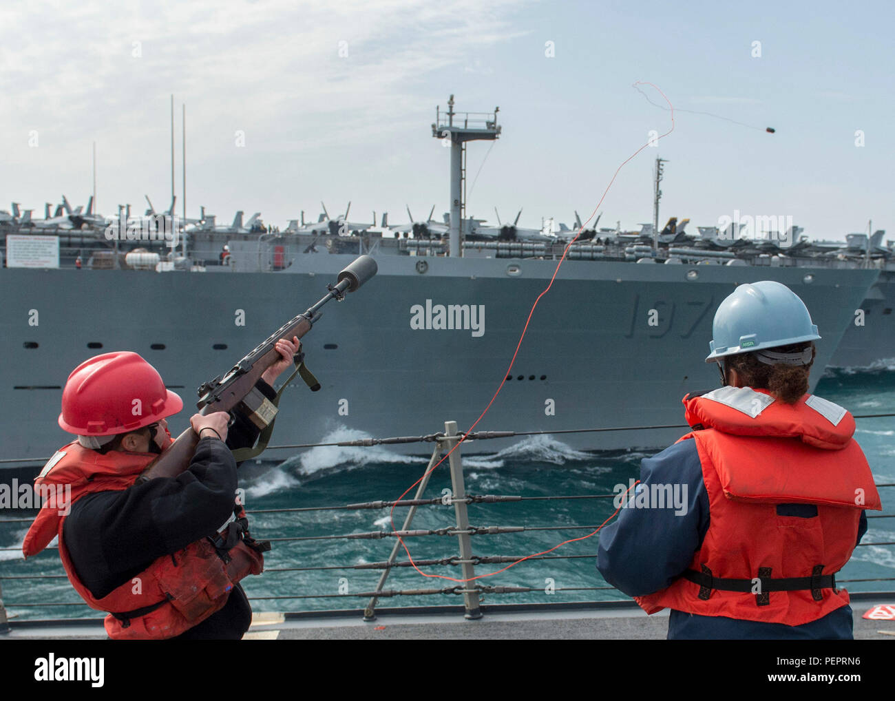 160127-N-AO823-084 ARABIAN GULF (Jan. 27, 2016) Gunner's Mate 3rd Class ...