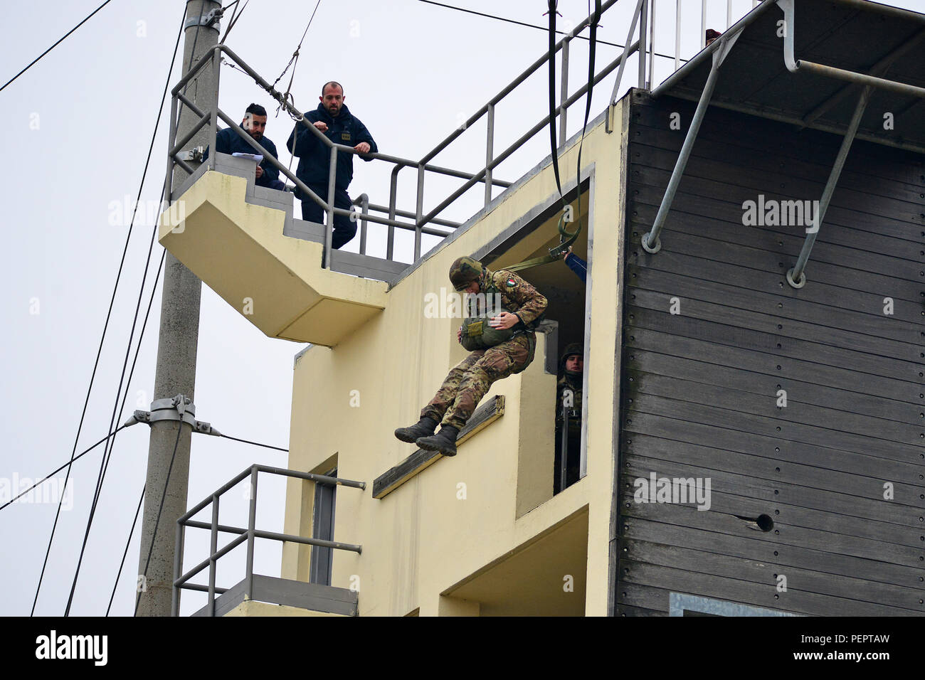 A Italian army cadet assigned to the Centre of Excellence Italian ...