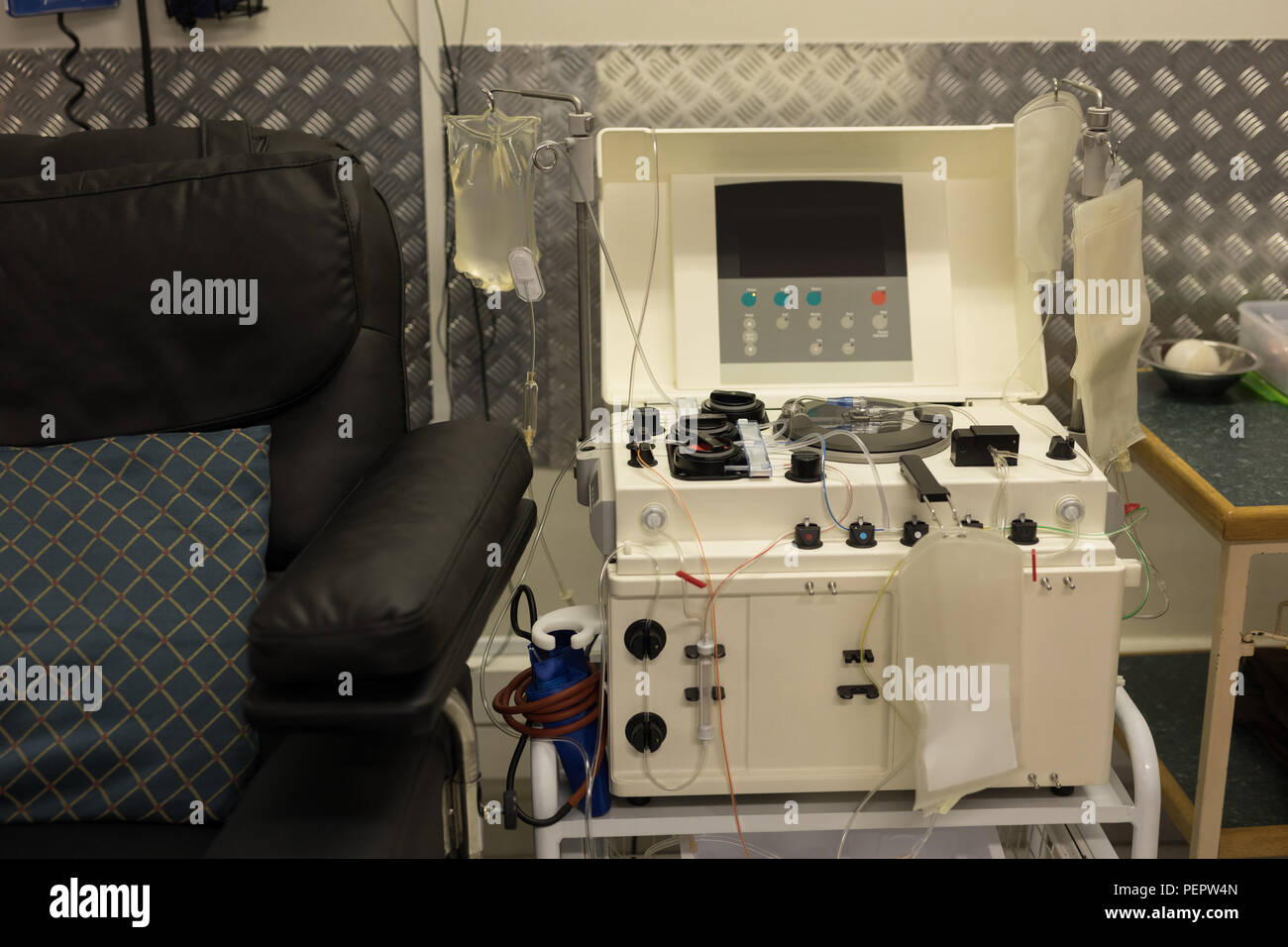 Machine in blood bank Stock Photo - Alamy