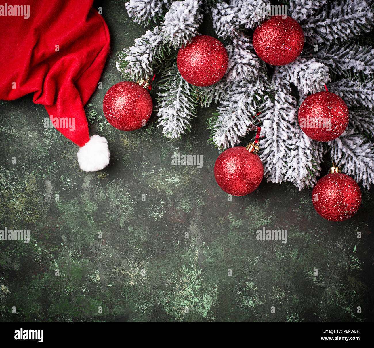 Christmas background with branch of tree Stock Photo - Alamy