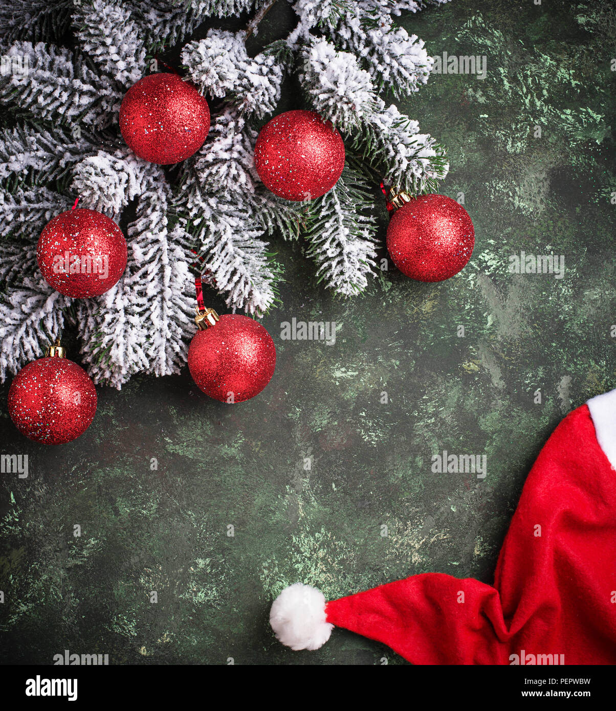 Christmas background with branch of tree Stock Photo - Alamy