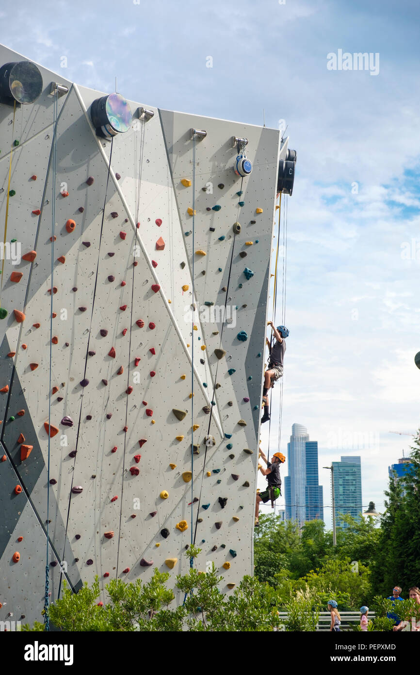 Climbing Wall at Maggie Daley Park , a 20-acre public park for children ...