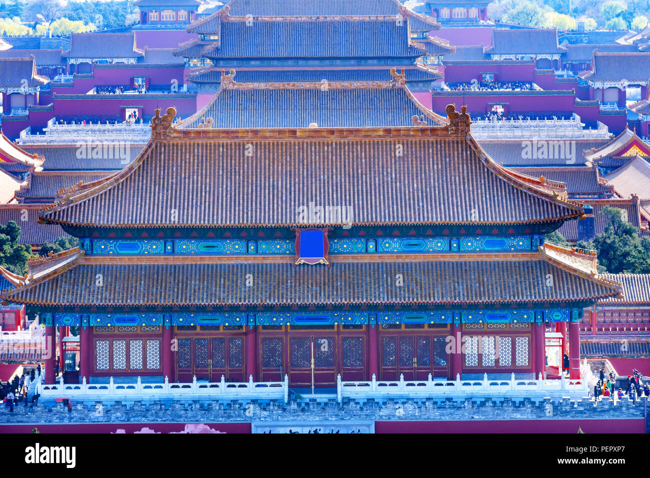 Yellow Roofs Forbidden City Beijing China Taken from Jinshang Park ...