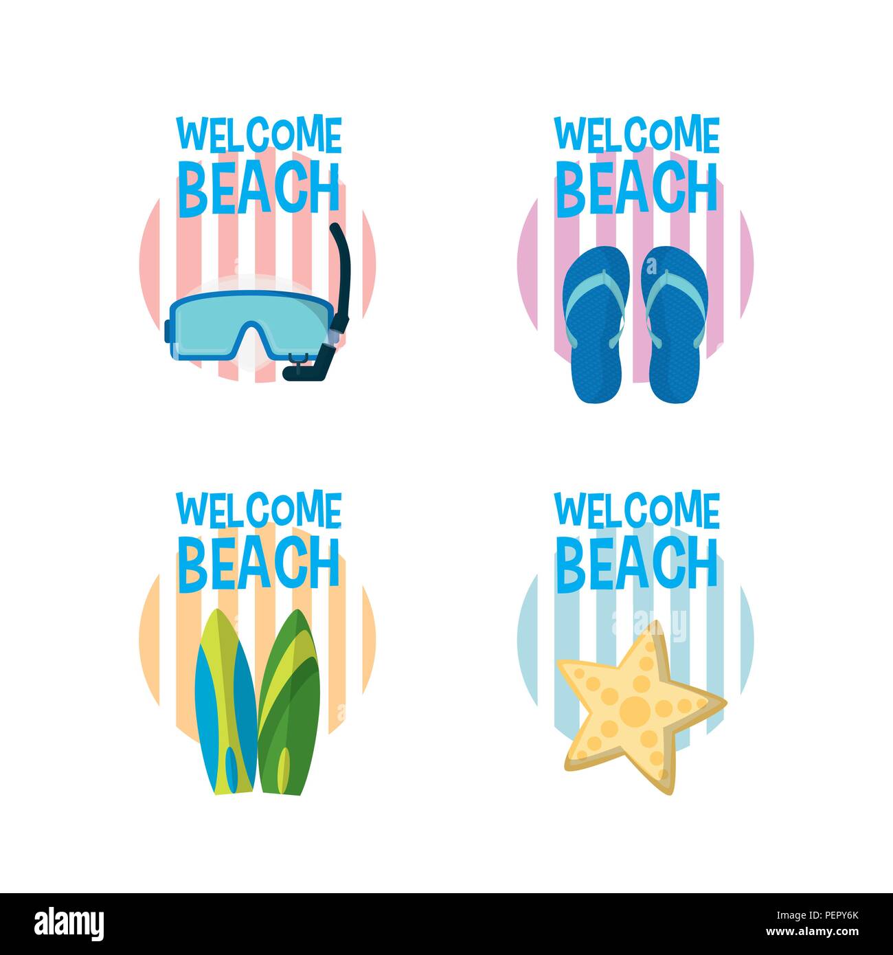 Welcome to beach cartoons Stock Vector Image & Art - Alamy