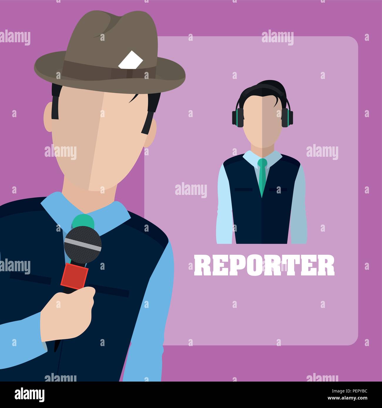 Male journalist reporter Stock Vector Image & Art - Alamy