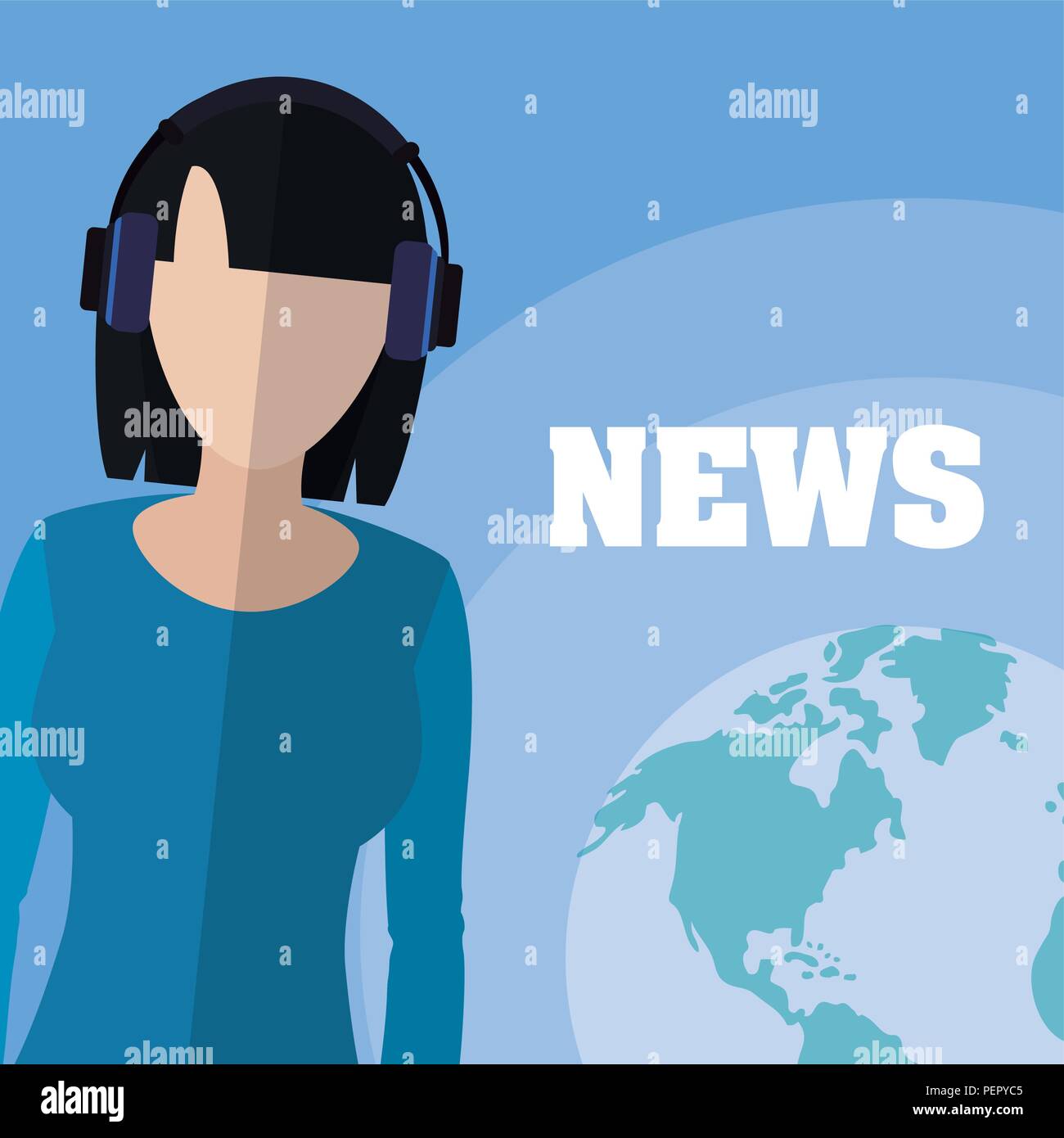 Character woman reporter newspaper graphic hi-res stock photography and ...