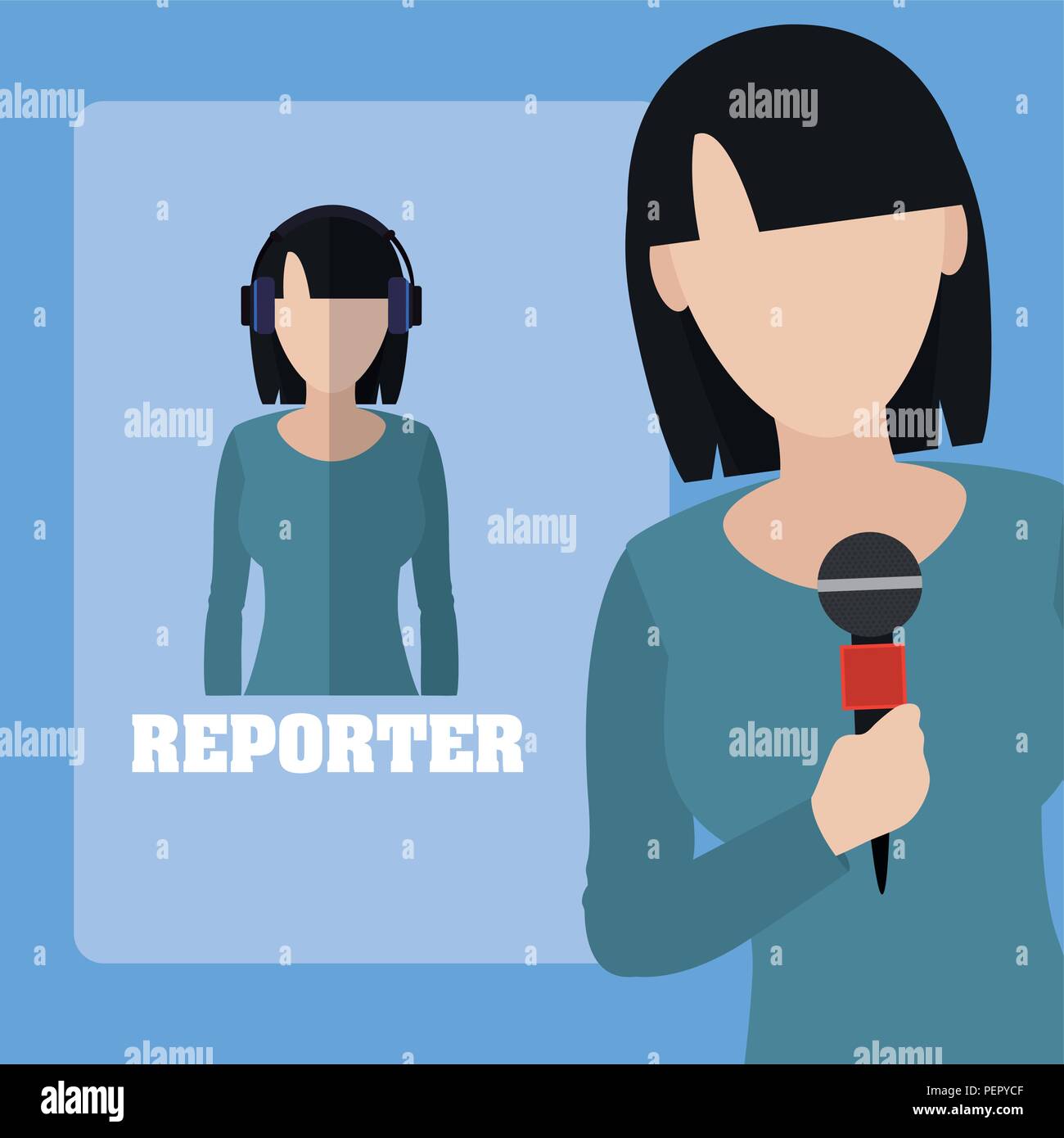 Woman journalist reporter Stock Vector Image & Art - Alamy