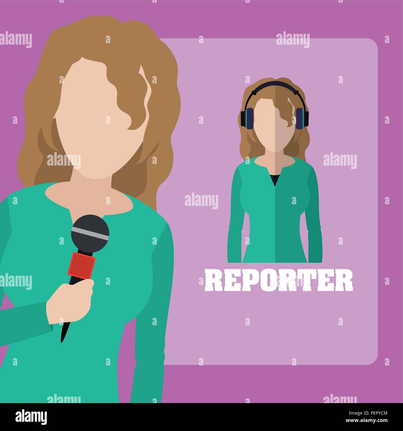 Woman journalist reporter Stock Vector Image & Art - Alamy