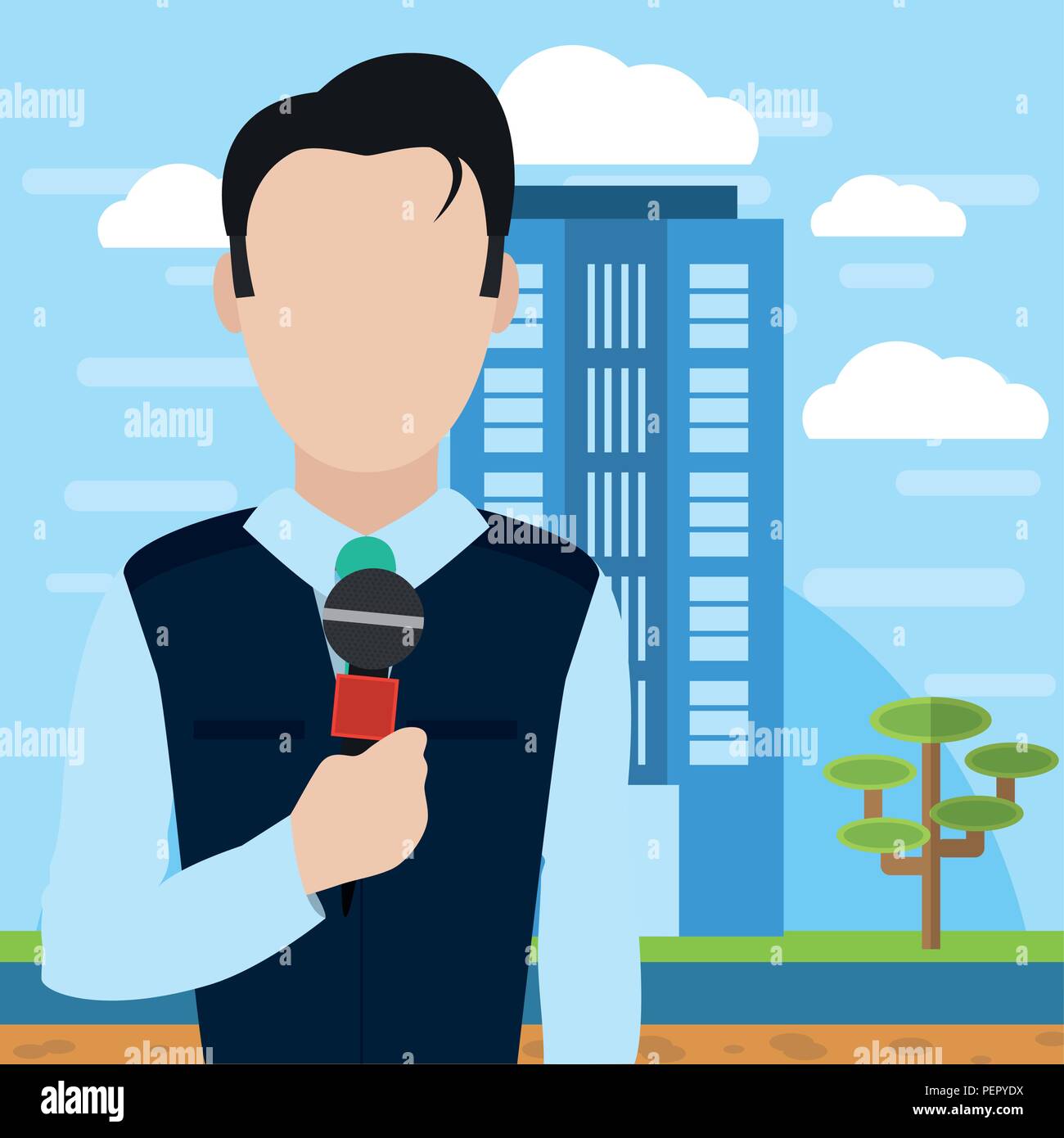 Male journalist reporter Stock Vector Image & Art - Alamy