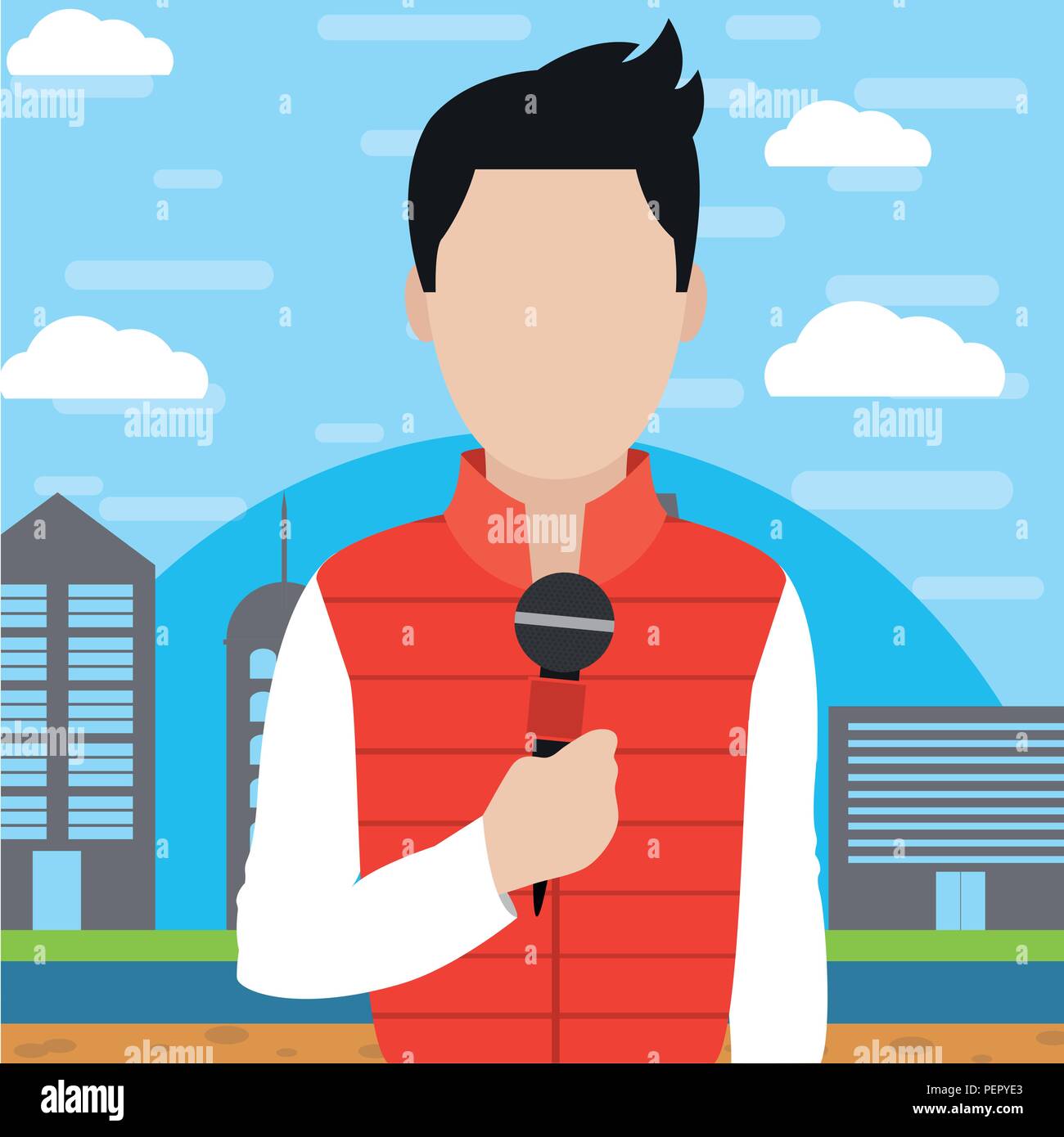 Male journalist reporter Stock Vector Image & Art - Alamy
