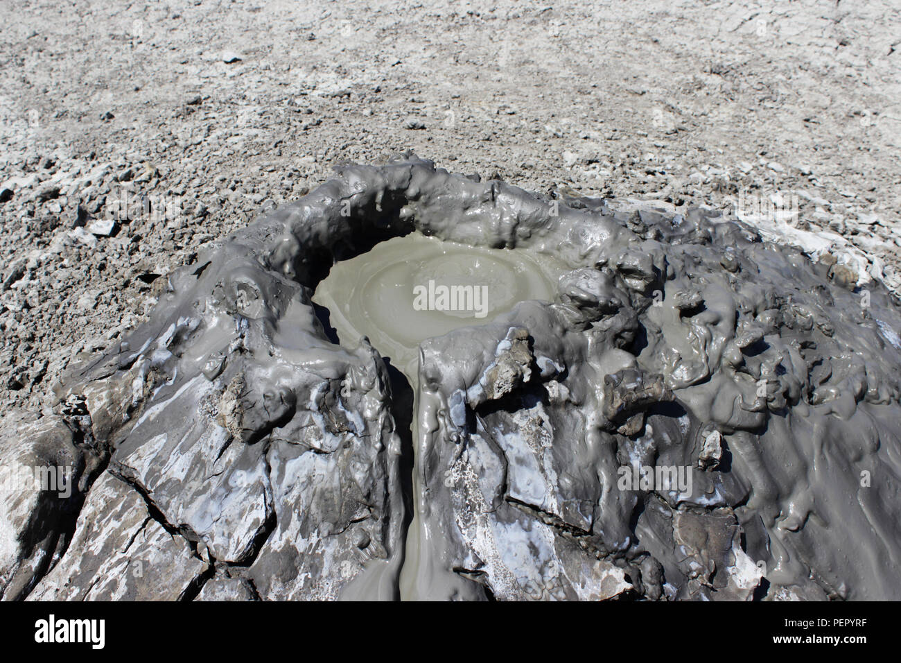 The top of a cold mud volcano, which is created as a result of the ...