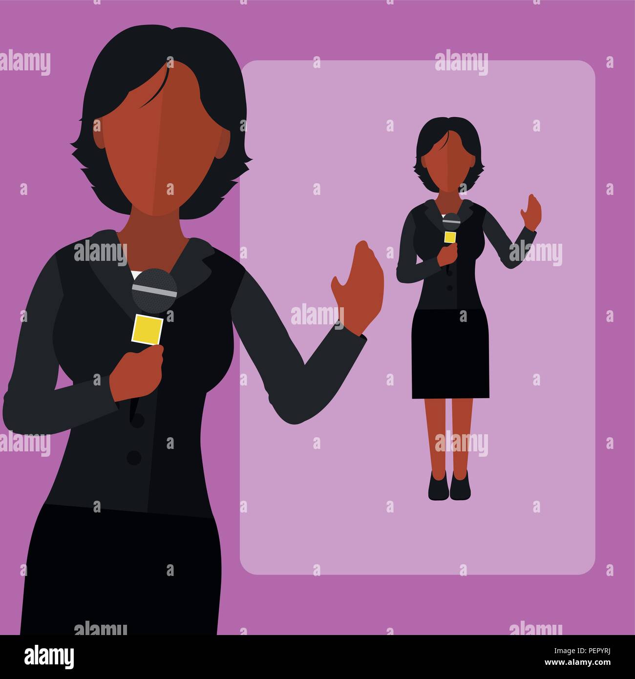 Woman journalist cartoon Stock Vector Image & Art - Alamy