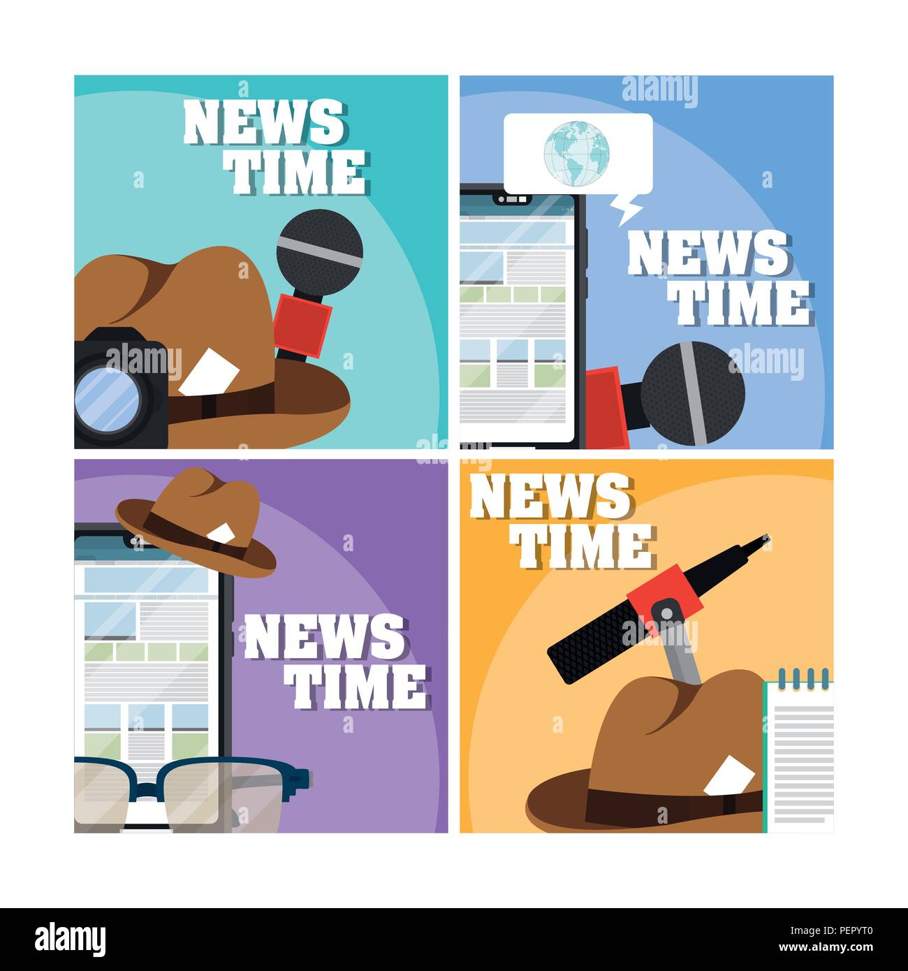 News time cards Stock Vector Image & Art - Alamy
