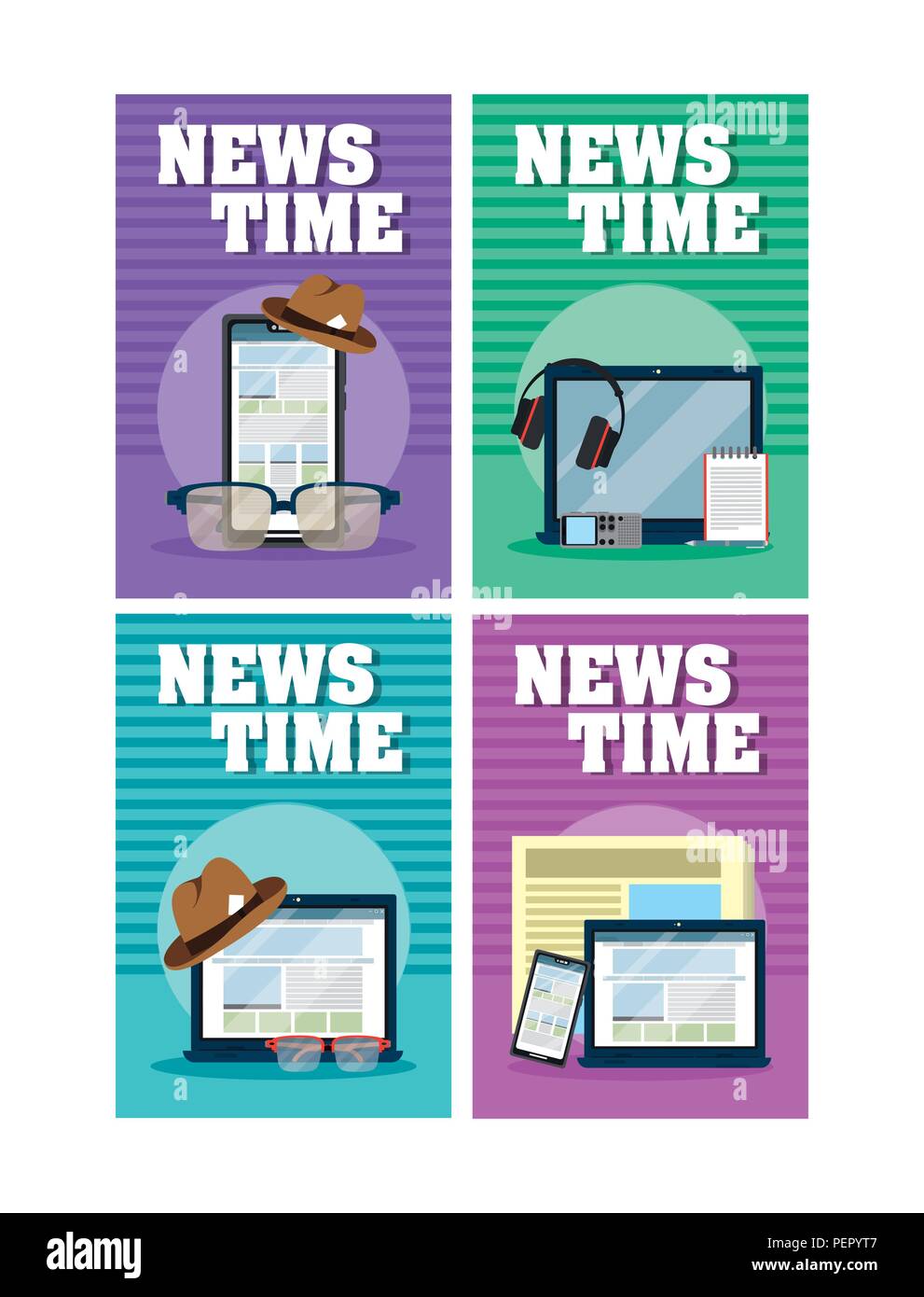 News time cards Stock Vector Image & Art - Alamy
