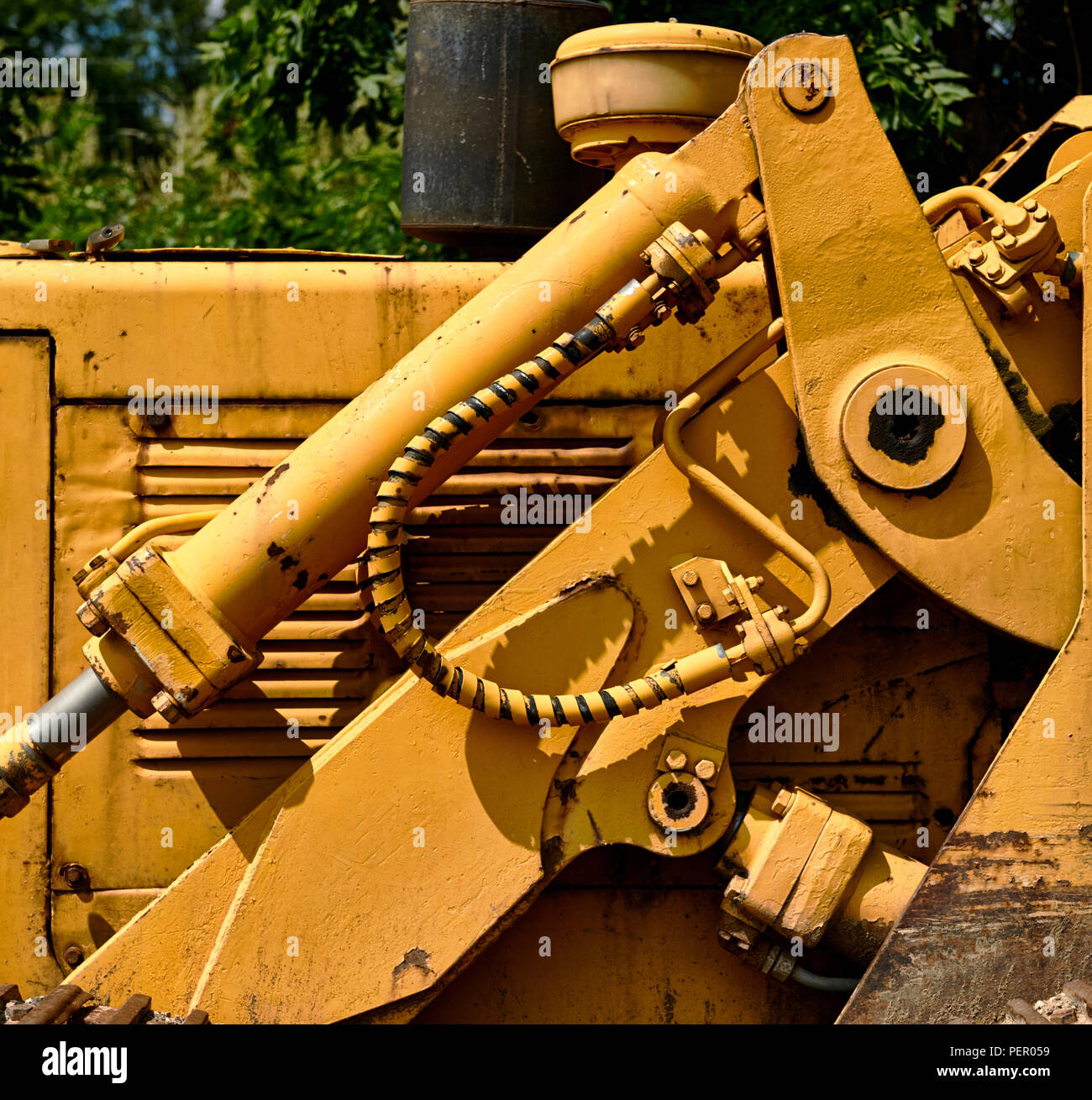 Detail of tractor hydraulic Stock Photo - Alamy